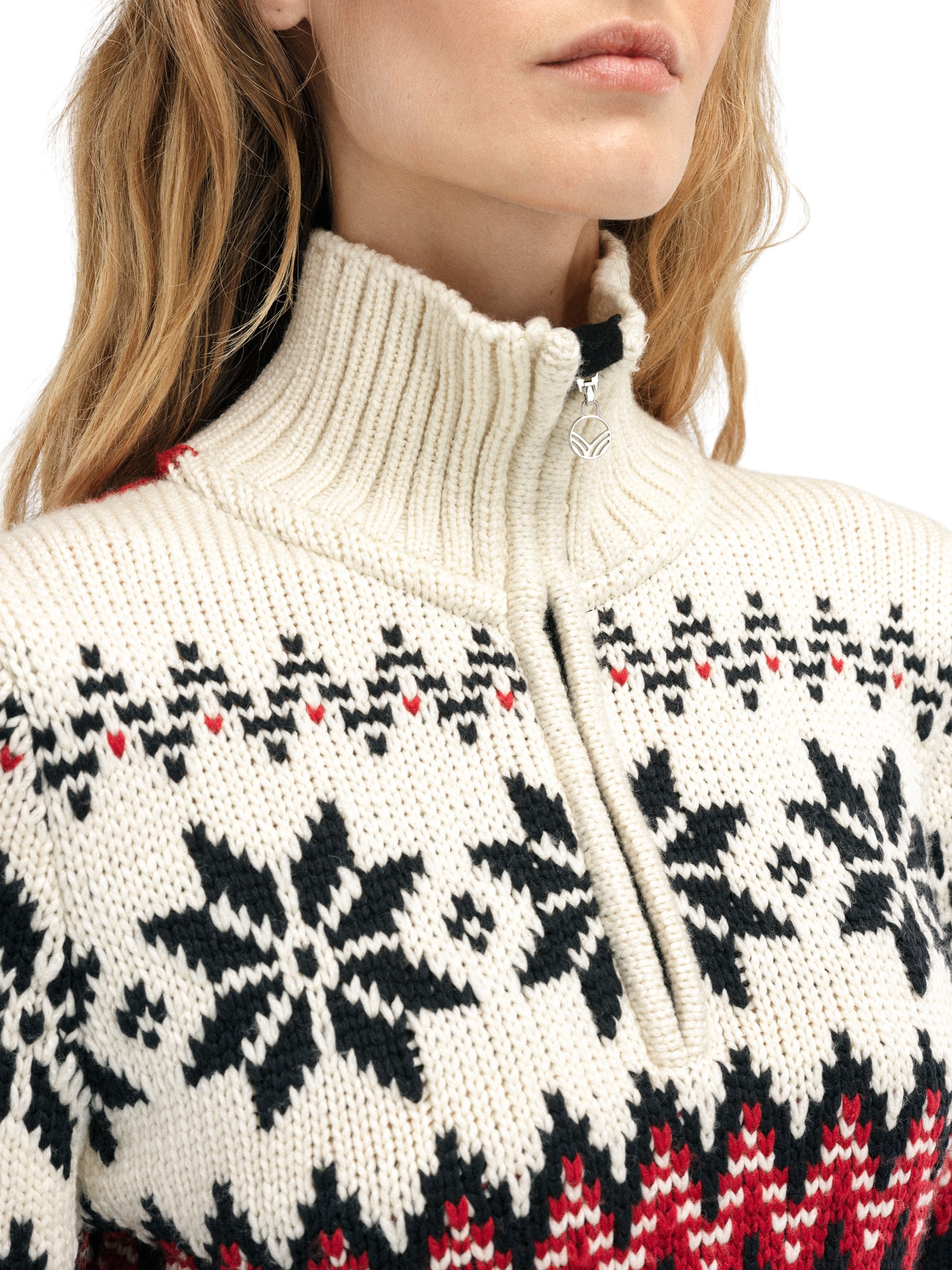 Myking Fem Sweater Black Raspberry Offwhite - Dale of Norway